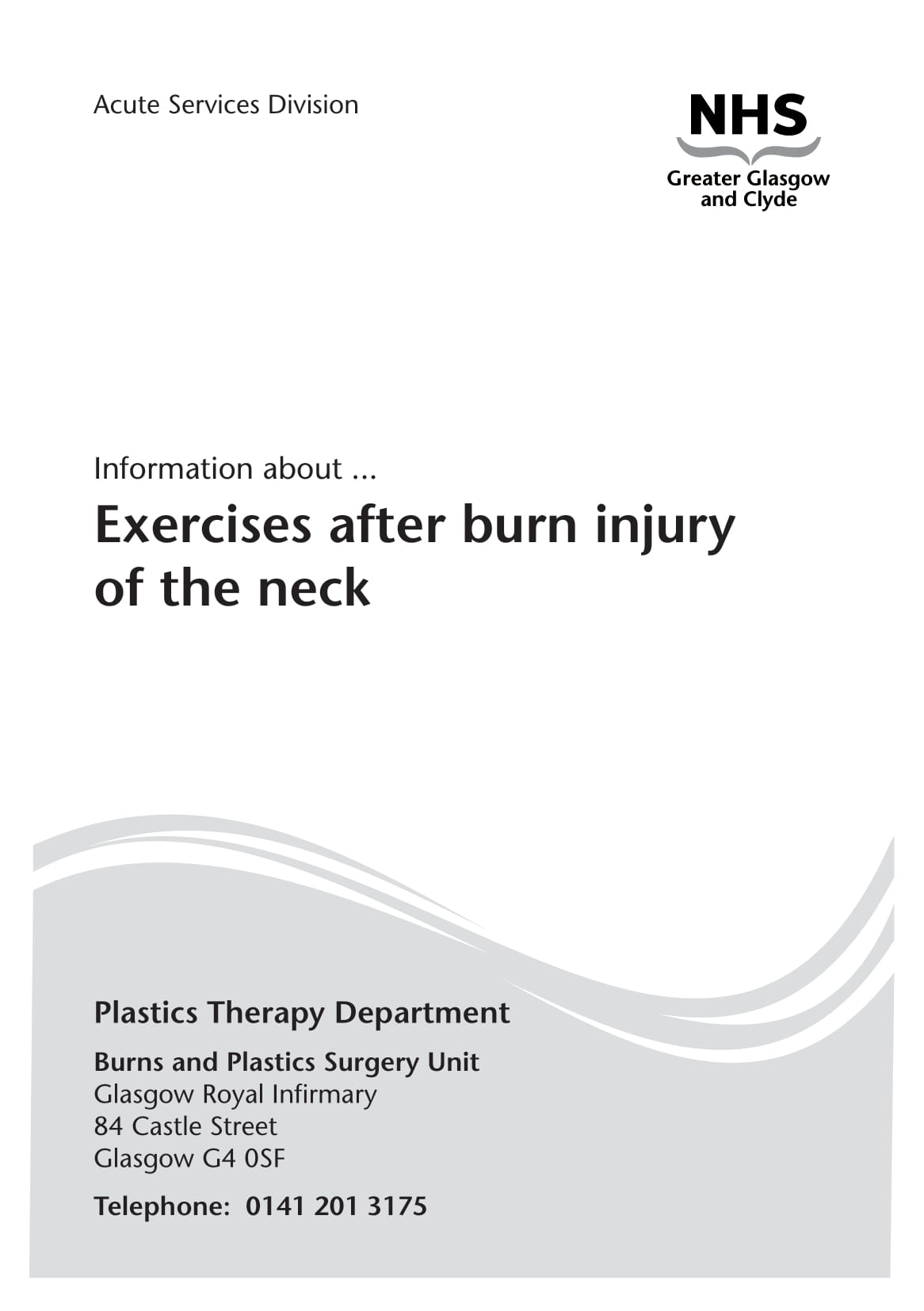 Patient Information leaflets – Care of Burns in Scotland