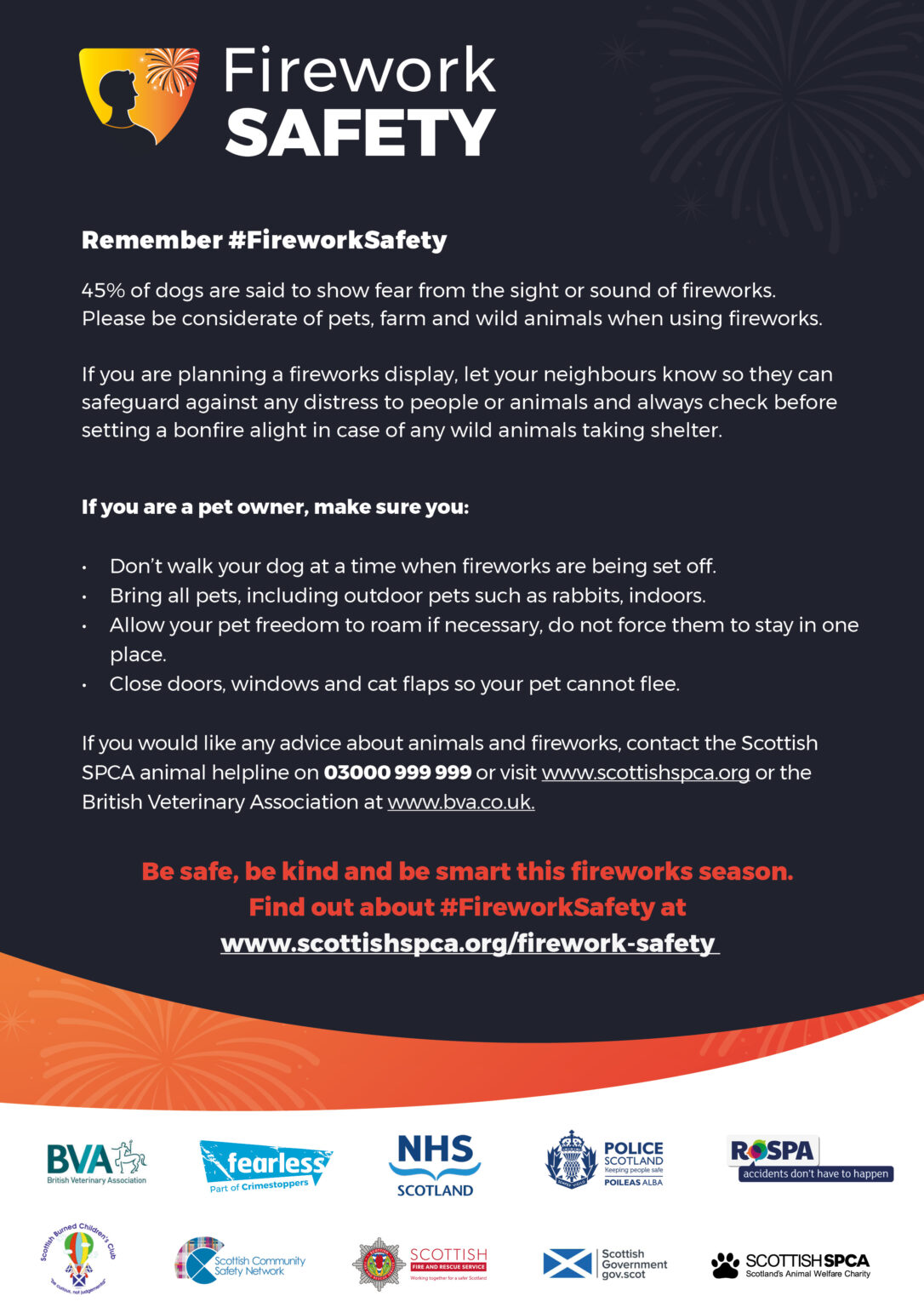 Firework Safety Poster 2021 – Care of Burns in Scotland