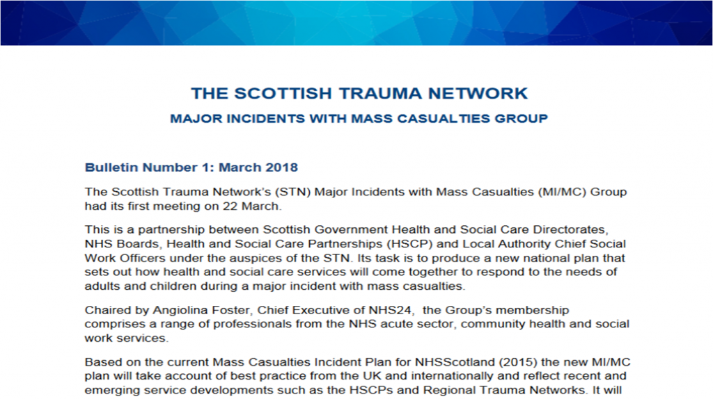MIMC Bulletin 1 – Scottish Trauma Network